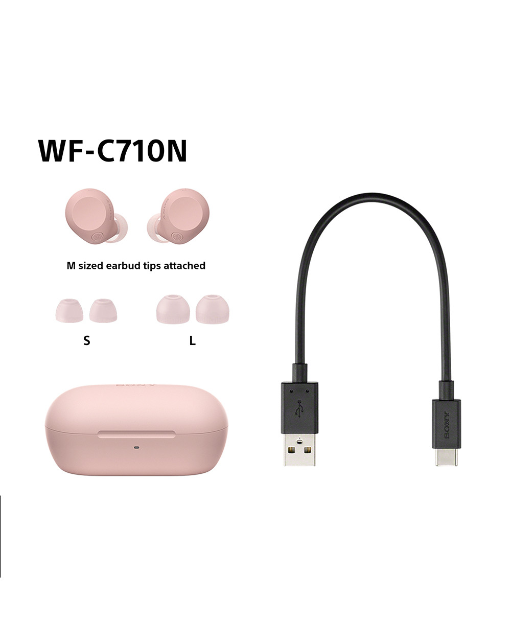 Sony Audífonos Inalámbricos WF C710N PZ UC Rosa