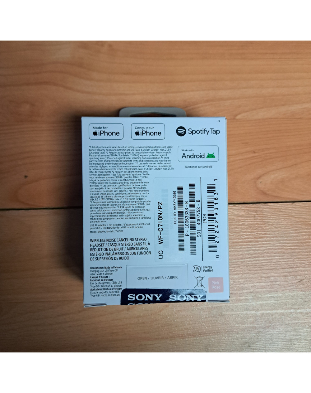 Sony Audífonos Inalámbricos WF C710N PZ UC Rosa